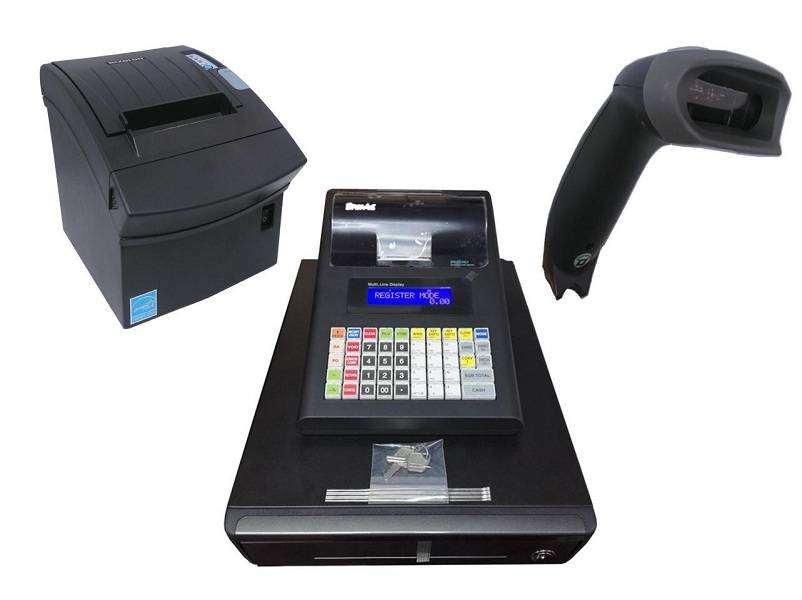 Barcode Scanner + Thermal Receipt Printer Bixolon + Sam4s ER-230EJ