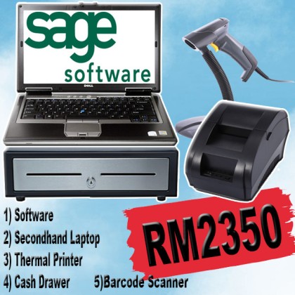SAGE Software Stock + Invoicing Point Of Sales POS System Secondhand Laptop