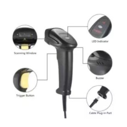 Handheld Wired USB Bi-directional Laser Barcode Scanner Barcodes ...