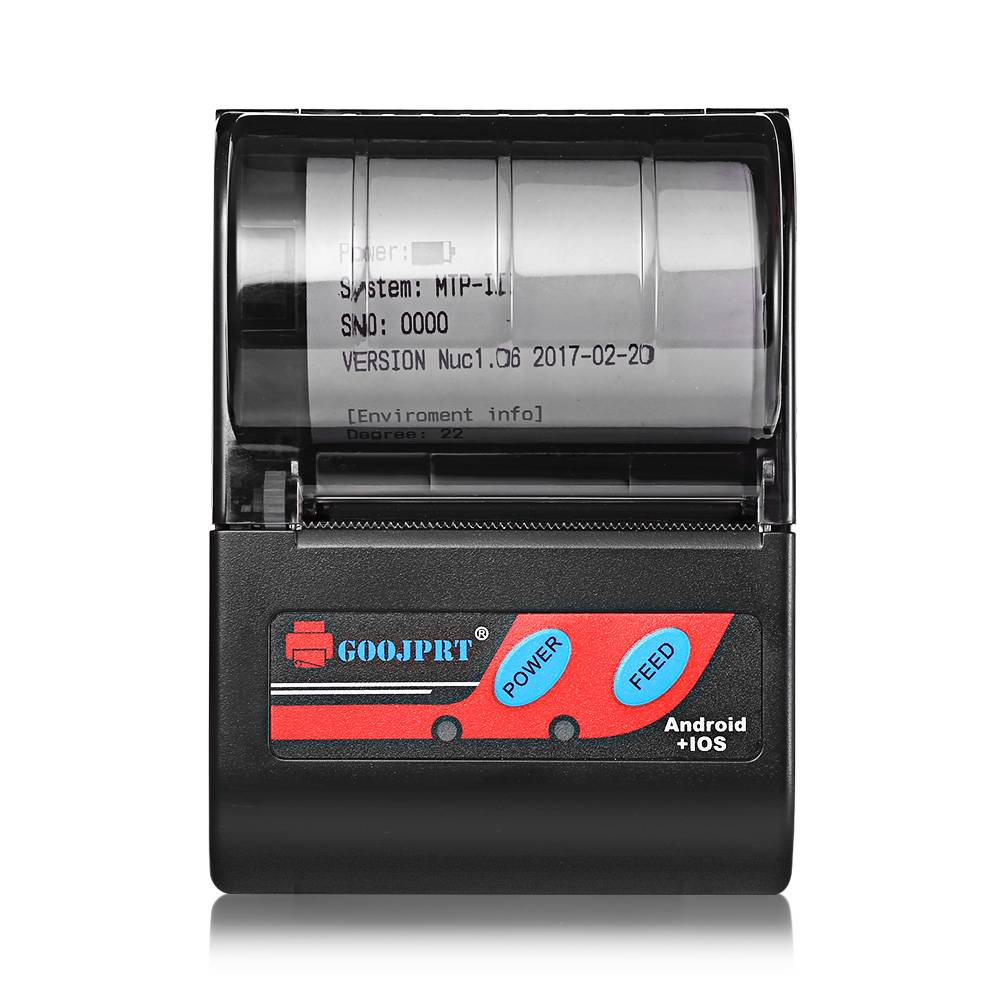 GOOJPRT MTP - II 58MM MINI BLUETOOTH THERMAL PORTABLE PRINTER (BLACK)
