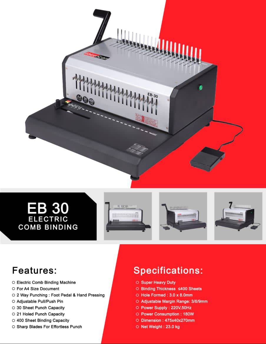 ValueScan EB-30 Heavy Duty Electric Comb Binding Machine