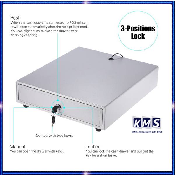 Heavy Duty Electronic Cash Drawer Box Case Storage 4 Bill 5 Coin Trays