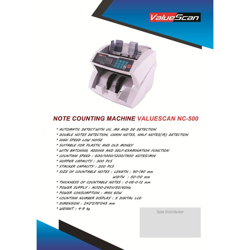 ValueScan NC-500 Note Counting Machine