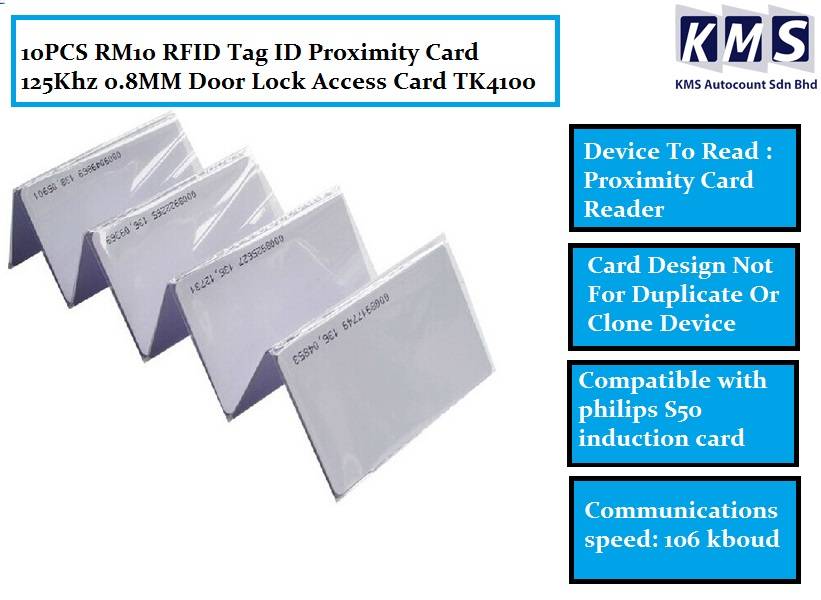 10PCS RM10 RFID Tag ID Proximity Card 125Khz 0.8MM Door Lock Access ...