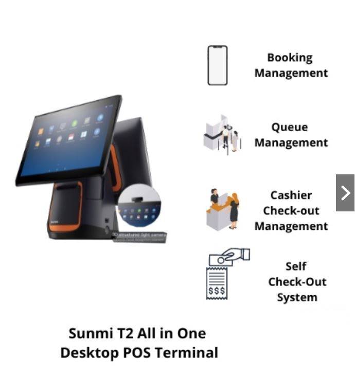 Sunmi T2 All in One Desktop POS Terminal (Android 7.1/ 2GB+16GB/ Dual ...