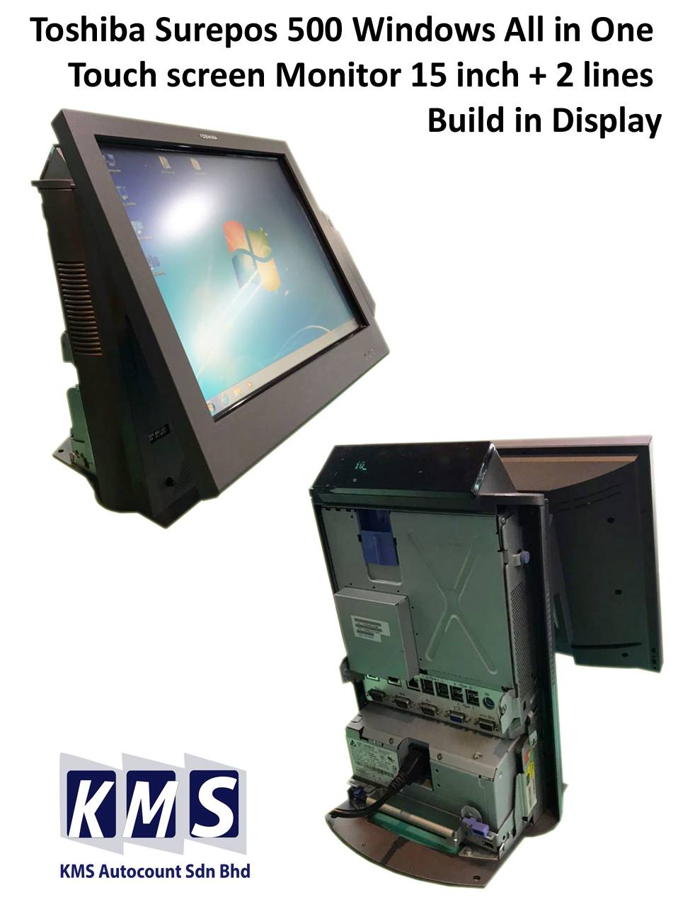 Toshiba Surepos 500 Windows All in One Touch screen Monitor 15 inch + 2 ...