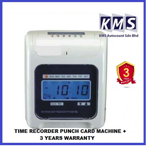 TIME RECORDER PUNCH CARD MACHINE + 3 YEARS WARRANTY
