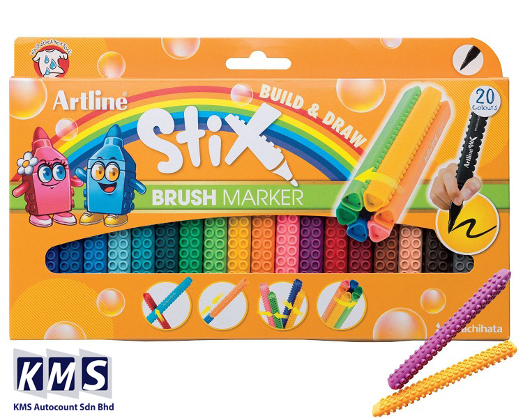 Artline ETX-F/20W Stix Brush Markers 20 Colors Set