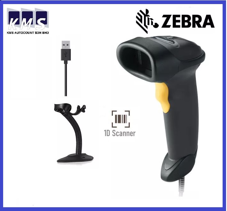 ZEBRA LS2208 1D HANDHELD BARCODE SCANNER WITH STAND (5YRS WARRANTY)