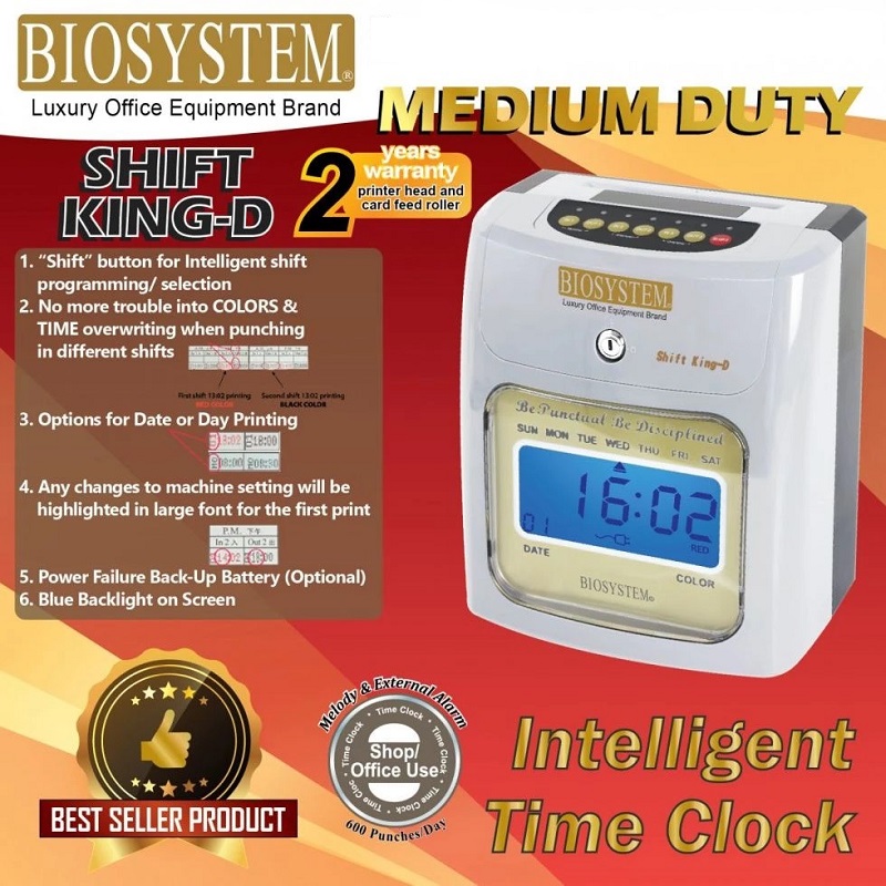 Digital Time Recorder Biosystem Shift King D Punch Card Machine
