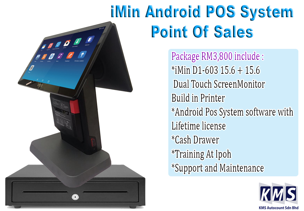 iMin D1-603 15.6 + 15.6 Dualscreen Android POS System Point of Sales ...