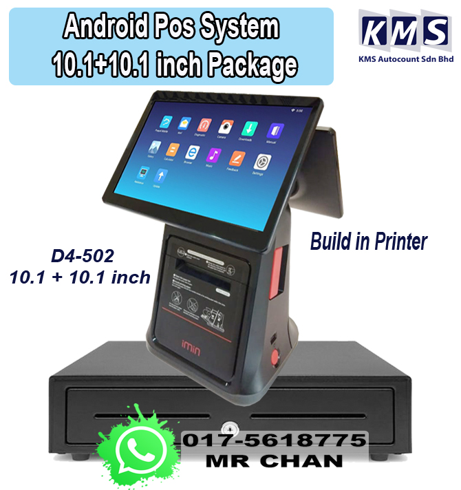 Android Pos System 10.1 inch + 10.1 Dualscreen with Build in 80mm ...