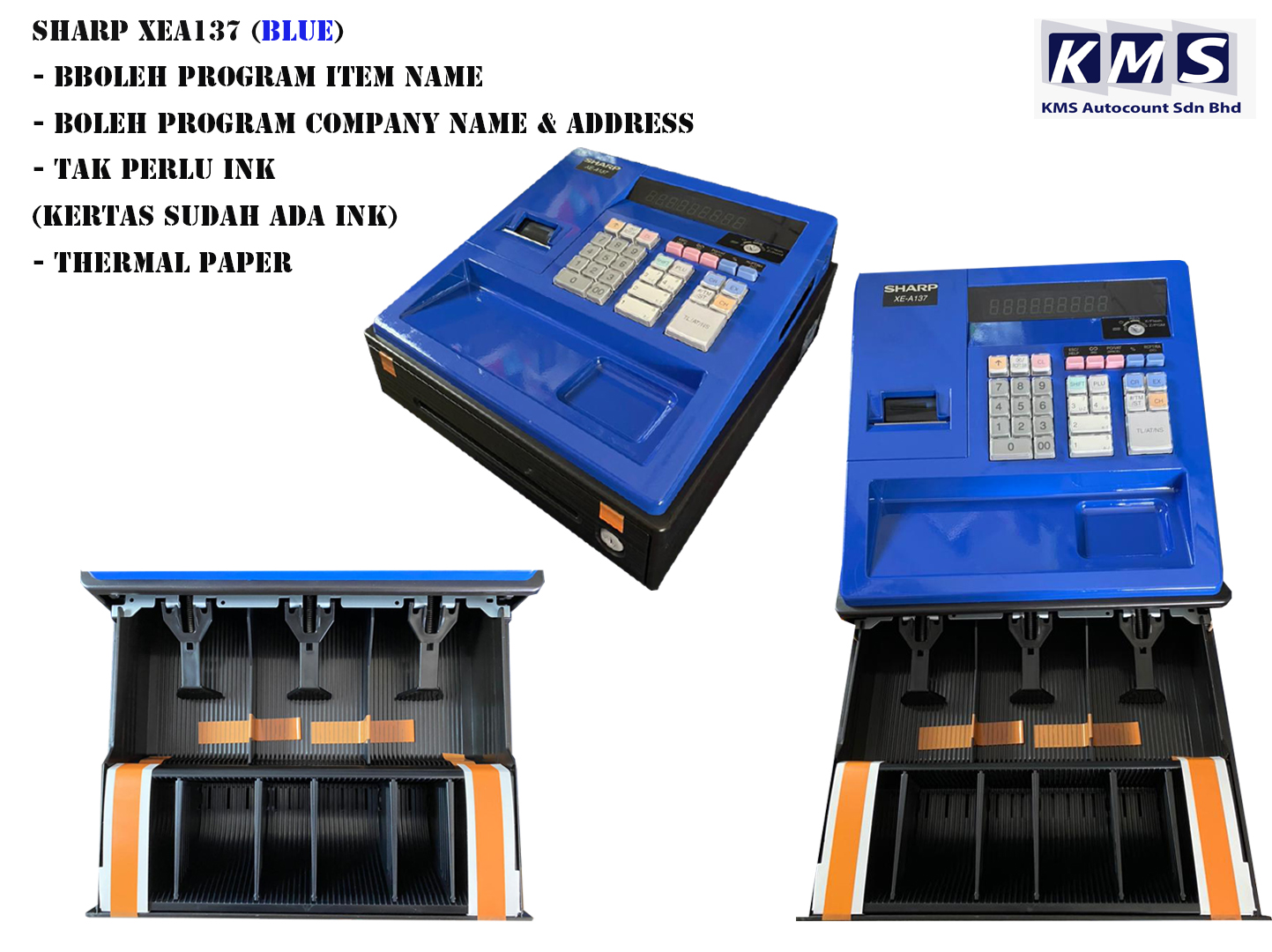 Cash Register Machine Sharp XEA137 BLUE cash-register-machine-sharp-xea137-blue