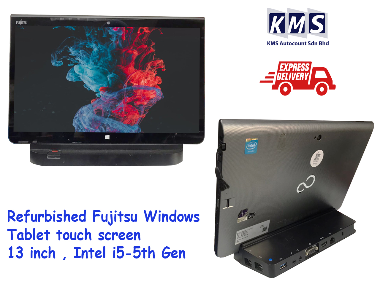 Refurbished Fujitsu Windows Tablet touch screen 13 inch , Intel i5-5th Gen
