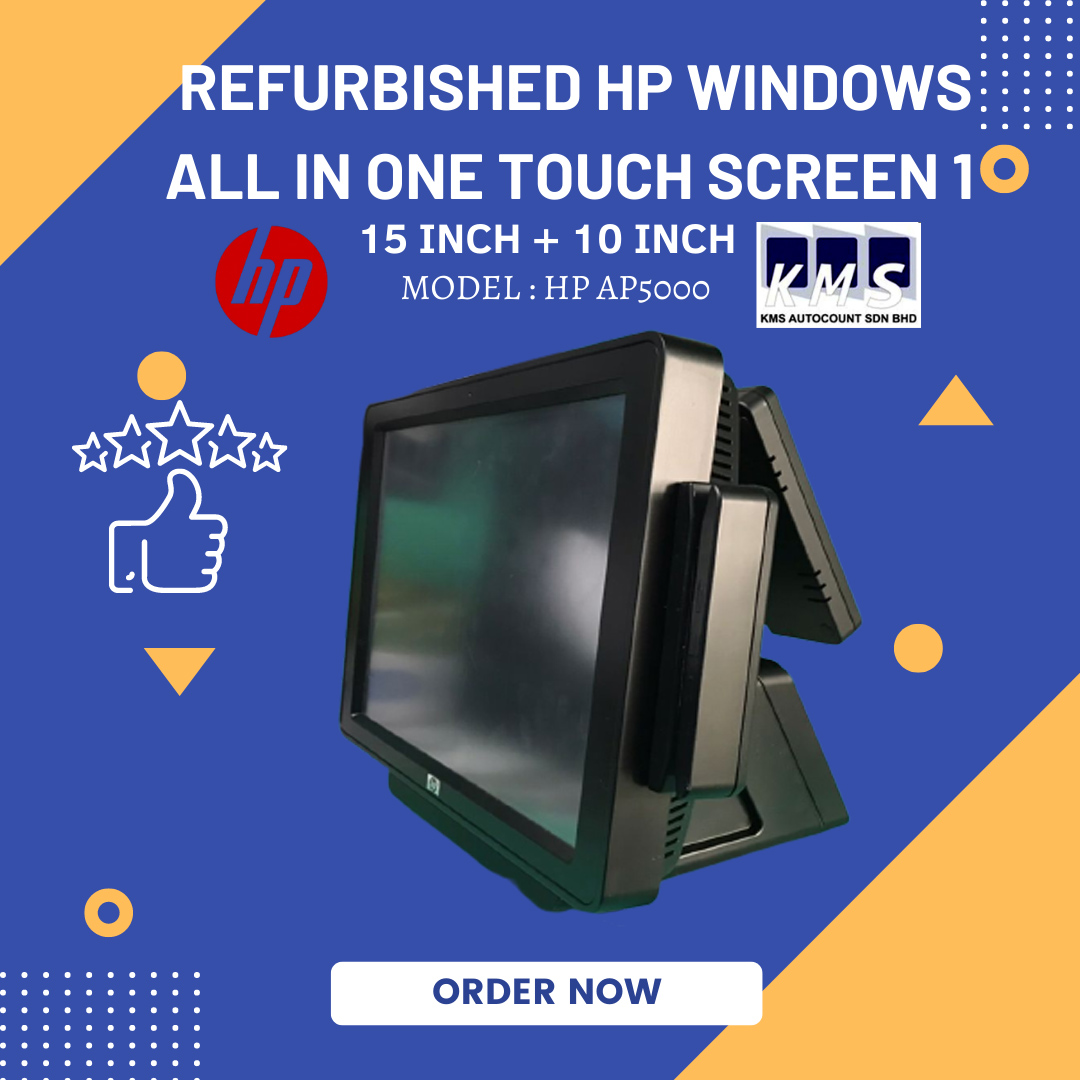 Refurbished HP windows all in one touch screen 15 inch + 10 inch