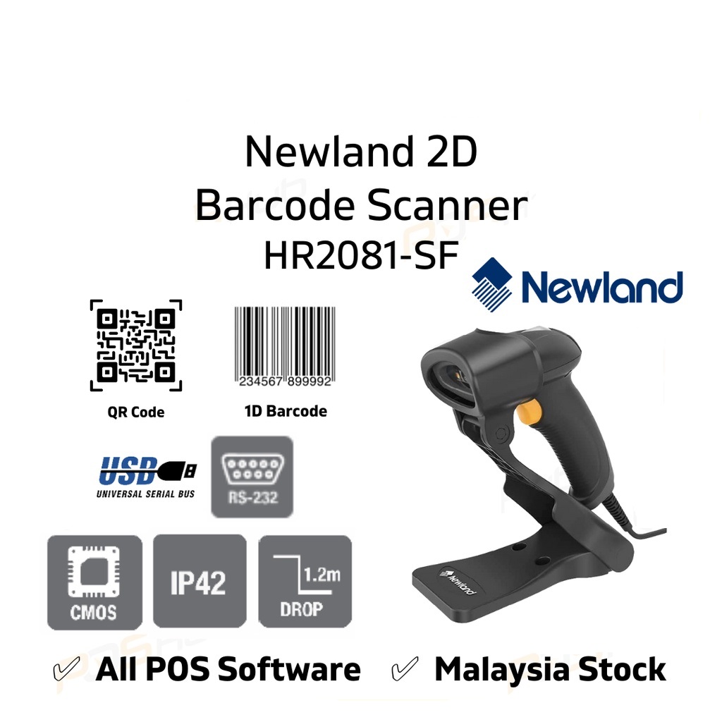 Newland HR2081-SF 1D/2D Desktop Barcode Scanner Ewallet Scanner QR Scanner